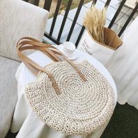 China Crochet Handbag Women Large Summer Round Customized Color Moroccan Paper Sea Beach Tote Straw Bag for sale