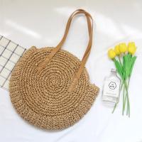 China Crochet Handbag Women Large Summer Round Customized Color Moroccan Paper Sea Beach Tote Straw Bag for sale