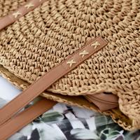 China Crochet Handbag Women Large Summer Round Customized Color Moroccan Paper Sea Beach Tote Straw Bag for sale
