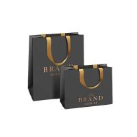 China Luxury Clothing Retail Gift Shopping Black Jewellery Paper Bag With Customized Color for sale