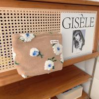 China Japanese Style Embroideries Plush Storage Bag High Sense Toiletries Bag for Cosmetics for sale