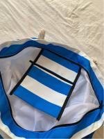 China 2024 Waterproof Shopping Bag for Women Universal Blue Striped Design Customized Color for sale