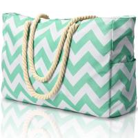 China 2024 Waterproof Shopping Bag for Women Universal Blue Striped Design Customized Color for sale