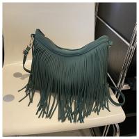China Customized Tote Bag with Scarf Handles Newest Fashionable Style and Colourful Fringe for sale