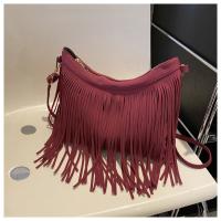 China Customized Tote Bag with Scarf Handles Newest Fashionable Style and Colourful Fringe for sale