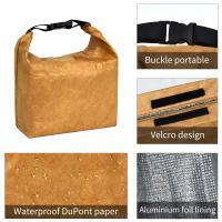 China Insulated Food Thermal Aluminum Foil Dupont Tyvek Kraft Paper Lunch Cooler Bag With Handle in Custom Print for sale