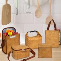 China Insulated Food Thermal Aluminum Foil Dupont Tyvek Kraft Paper Lunch Cooler Bag With Handle in Custom Print for sale