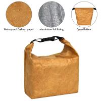 China Insulated Food Thermal Aluminum Foil Dupont Tyvek Kraft Paper Lunch Cooler Bag With Handle in Custom Print for sale