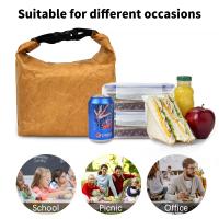 China Insulated Food Thermal Aluminum Foil Dupont Tyvek Kraft Paper Lunch Cooler Bag With Handle in Custom Print for sale