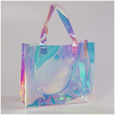 China Letter Pattern Pvc Tote Bag Waterproof Transparent and Customizable Design for sale