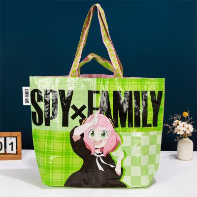 China Curved Corners Durable PP Laminated Non Woven Tote Shop Bag with Button Closure Durable for sale