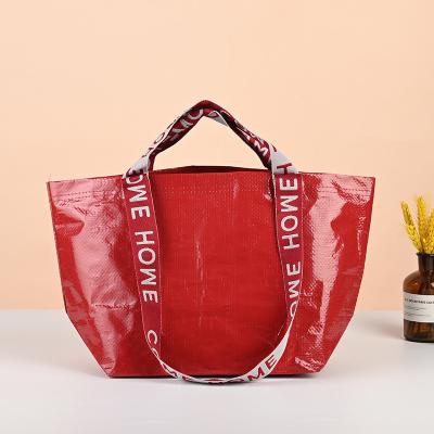 China Customized Color Heavy Duty Laminated Polypropylene Print Woven Tote Bag with Handle for sale