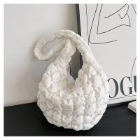 China Customized Color Winter Cotton Padded Quilted Sling Down Tote Bag for Women in Winter for sale