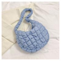 China Customized Color Winter Cotton Padded Quilted Sling Down Tote Bag for Women in Winter for sale