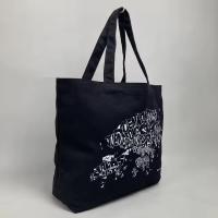 China 12 Oz Black Canvas Tote Bag for Luxury Shopping Organic Cotton Material for sale
