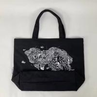 China 12 Oz Black Canvas Tote Bag for Luxury Shopping Organic Cotton Material for sale