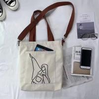 China Soft-loop Style Custom Printed Eco Friendly Recycled Large Canvas Grocery Shopping Strap Tote Bag for sale