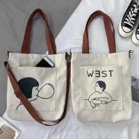 China Soft-loop Style Custom Printed Eco Friendly Recycled Large Canvas Grocery Shopping Strap Tote Bag for sale