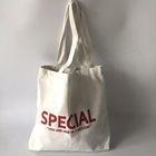 China Custom Logo Printed Natural Semi White Cotton Canvas Drawstring Tote Bag for Shopping for sale