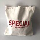 China Custom Logo Printed Natural Semi White Cotton Canvas Drawstring Tote Bag for Shopping for sale