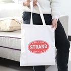 China Custom Logo Printed Natural Semi White Cotton Canvas Drawstring Tote Bag for Shopping for sale