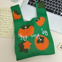 China Fashion Luxury Flower Pattern Mini Purse Women Handbag Shopping Cute Knitted Tote Bag for sale