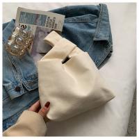 China Custom Print Logo Canvas Handbag with Toggle Closure Plain Small Square Wrist Bag for sale