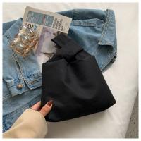 China Custom Print Logo Canvas Handbag with Toggle Closure Plain Small Square Wrist Bag for sale