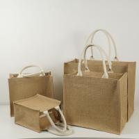 China Jute Tote Bag for Wedding Natural Burlap Linen Canvas Shopping Bag for sale