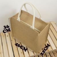 China Jute Tote Bag for Wedding Natural Burlap Linen Canvas Shopping Bag for sale