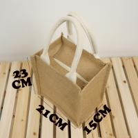 China Jute Tote Bag for Wedding Natural Burlap Linen Canvas Shopping Bag for sale