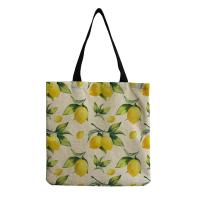 China Customisable Canvas Fashion Fruit Print Shoulder Tote Reusable Fabric Shopping Bag OEM for sale