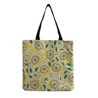 China Customisable Canvas Fashion Fruit Print Shoulder Tote Reusable Fabric Shopping Bag OEM for sale