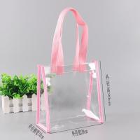 China Plastic Tote Shopping Bag Shoulder Pvc Beach Hand Bag With Logo Zipper For Merchandise for sale
