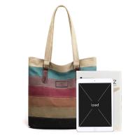 China Vintage Stripe Colour Block Tote Bag for Custom Shopping and Travelling Requirements for sale