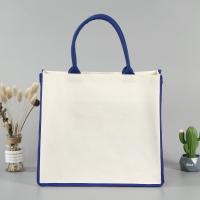 China Customized Tote Bag Blank Square Bottom Cotton Canvas Shopping Handbag for Advertising for sale
