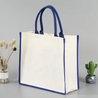 China Customized Tote Bag Blank Square Bottom Cotton Canvas Shopping Handbag for Advertising for sale
