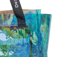 China Clear Shopping Transparent Jelly Laser Iridescent Pvc Tote Bag With Printed Custom Logo for sale