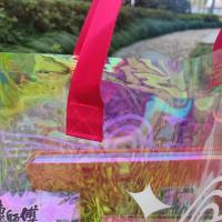 China Clear Shopping Transparent Jelly Laser Iridescent Pvc Tote Bag With Printed Custom Logo for sale