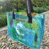 China Clear Shopping Transparent Jelly Laser Iridescent Pvc Tote Bag With Printed Custom Logo for sale