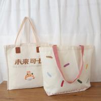 China Newest Fashionable Print Pattern Custom Handmade Blank Cotton Canvas Tote Bag with Logo for sale