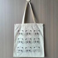 China Custom Printed Logo Women's Canvas Cotton Tote Bags with Soft-loop Style and Medium Size for sale
