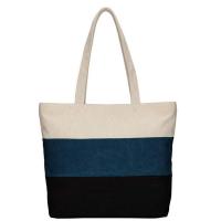 China Shopping Beach Boat Bottom Shape Top Handle Handbag Striped Tote Bags Eco Friendly Cotton Canvas for sale