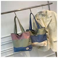 China Shopping Beach Boat Bottom Shape Top Handle Handbag Striped Tote Bags Eco Friendly Cotton Canvas for sale