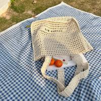 China Custom Embroidery Logo Cotton Crochet Summer Lady Beach Bag for Daily Life Adventures for sale