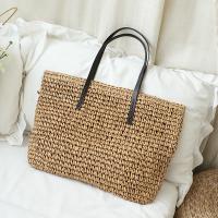 China Customized Color Women's Shoulder Mesh Large Handbag Straw Beach Tote Bag for Daily Life for sale