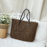 China Customized Color Women's Shoulder Mesh Large Handbag Straw Beach Tote Bag for Daily Life for sale