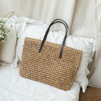 China Customized Color Women's Shoulder Mesh Large Handbag Straw Beach Tote Bag for Daily Life for sale