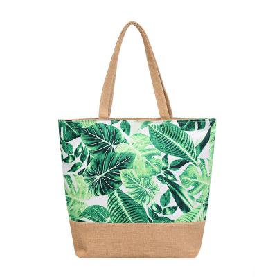 China Soft-loop Style 2024 Fashion Printed Logo Personalized Beach Shopping Bag for Women for sale