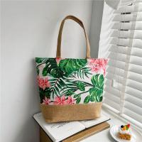 China Soft-loop Style 2024 Fashion Printed Logo Personalized Beach Shopping Bag for Women for sale